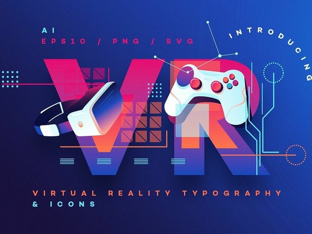 VR icons and typography-花瓣网